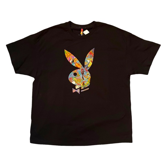 PLAYBOY | Shirts | Playboy Rabbit Head Short Sleeve Tee Black Tie Dye ...